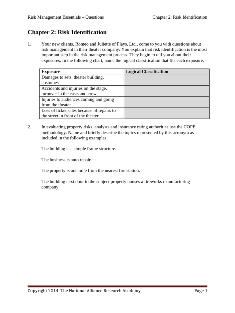 Chapter 2 - Risk Identification | PDF