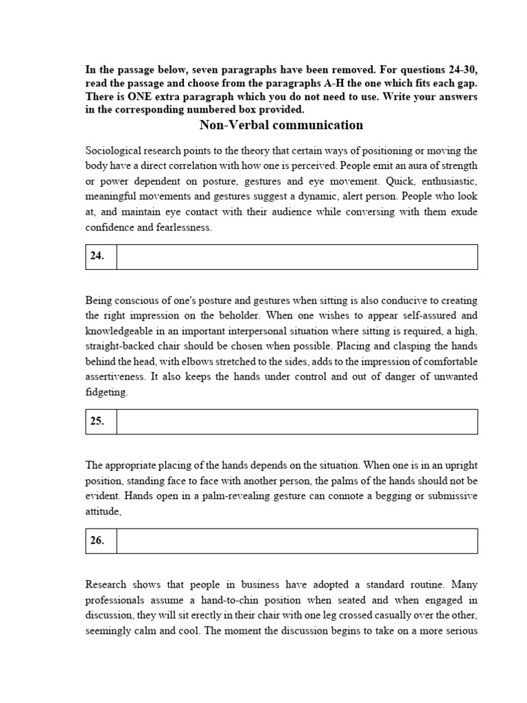 Non-Verbal Communication | PDF