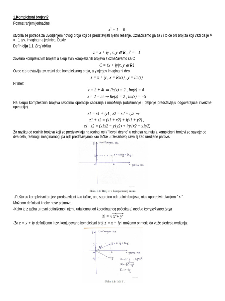 Matematika I Pitanja Za Usmeni - Stari Program | PDF