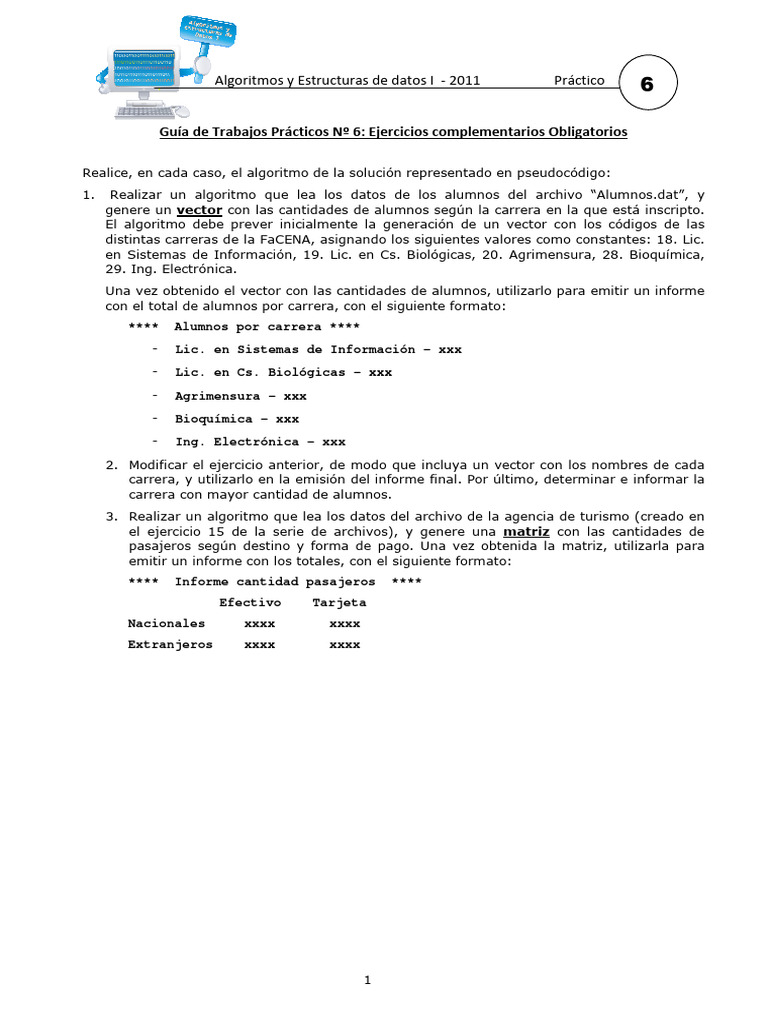 AED1 - Practico6-2011-Complementario - Obligatorio | PDF