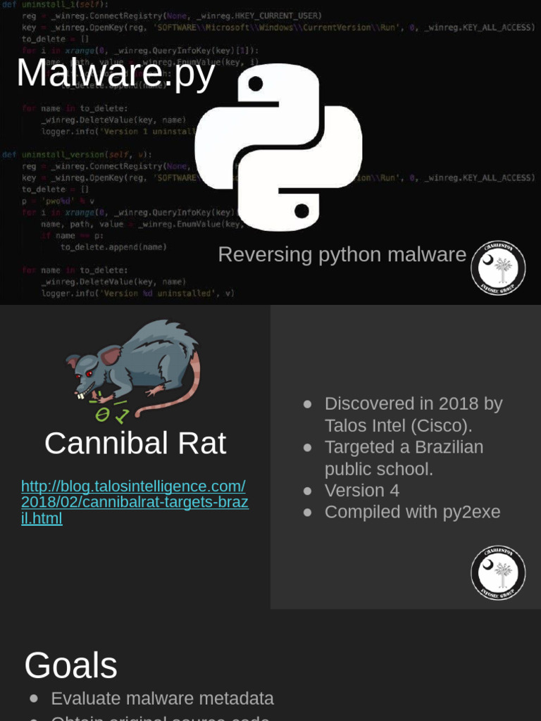 Python Malware CHSinfoSec March 2018 | PDF