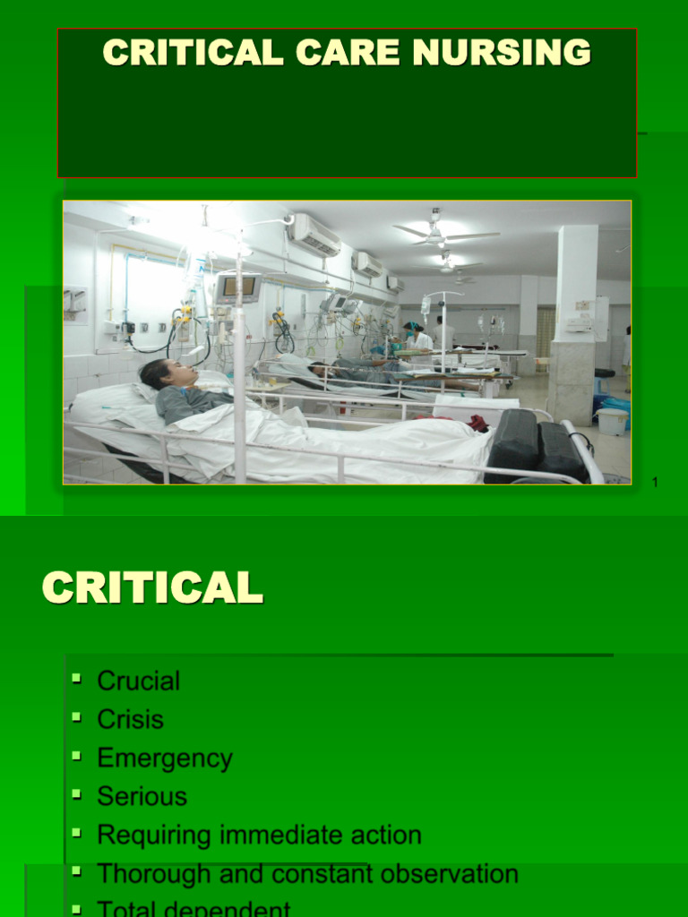 Critical Care - Concepts and Role of Nurse | PDF