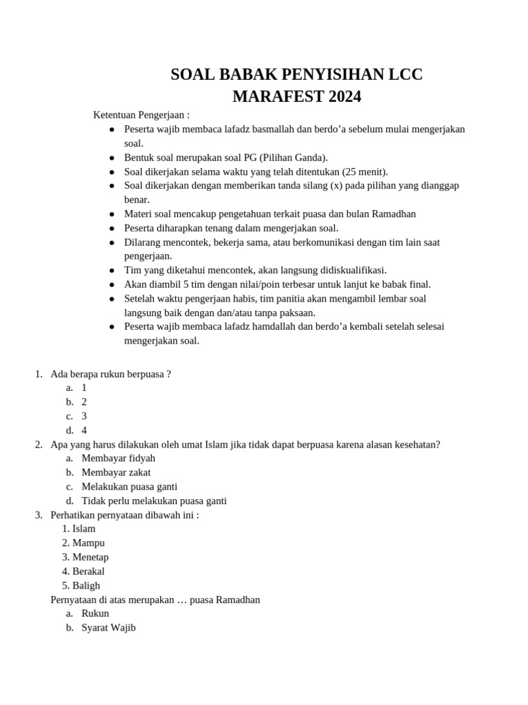 Soal PG LCC | PDF