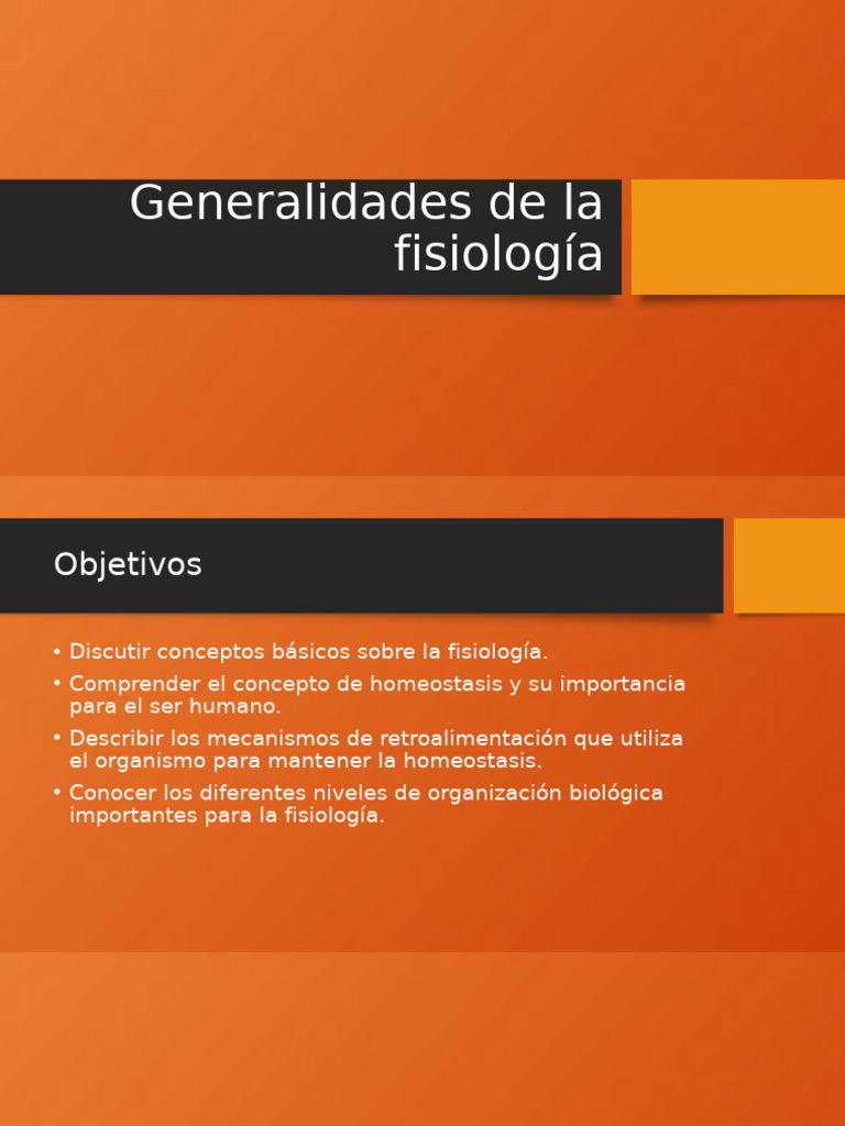 Generalidades de La Fisiología 2022 | PDF