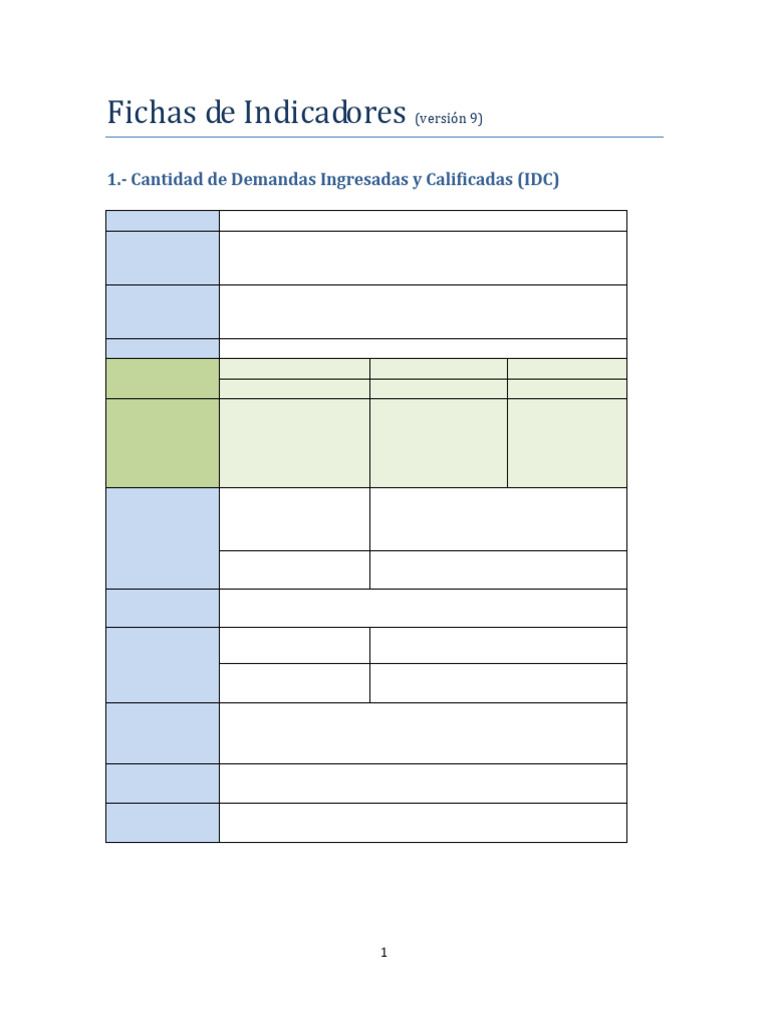 Fichas de Indicadores | PDF