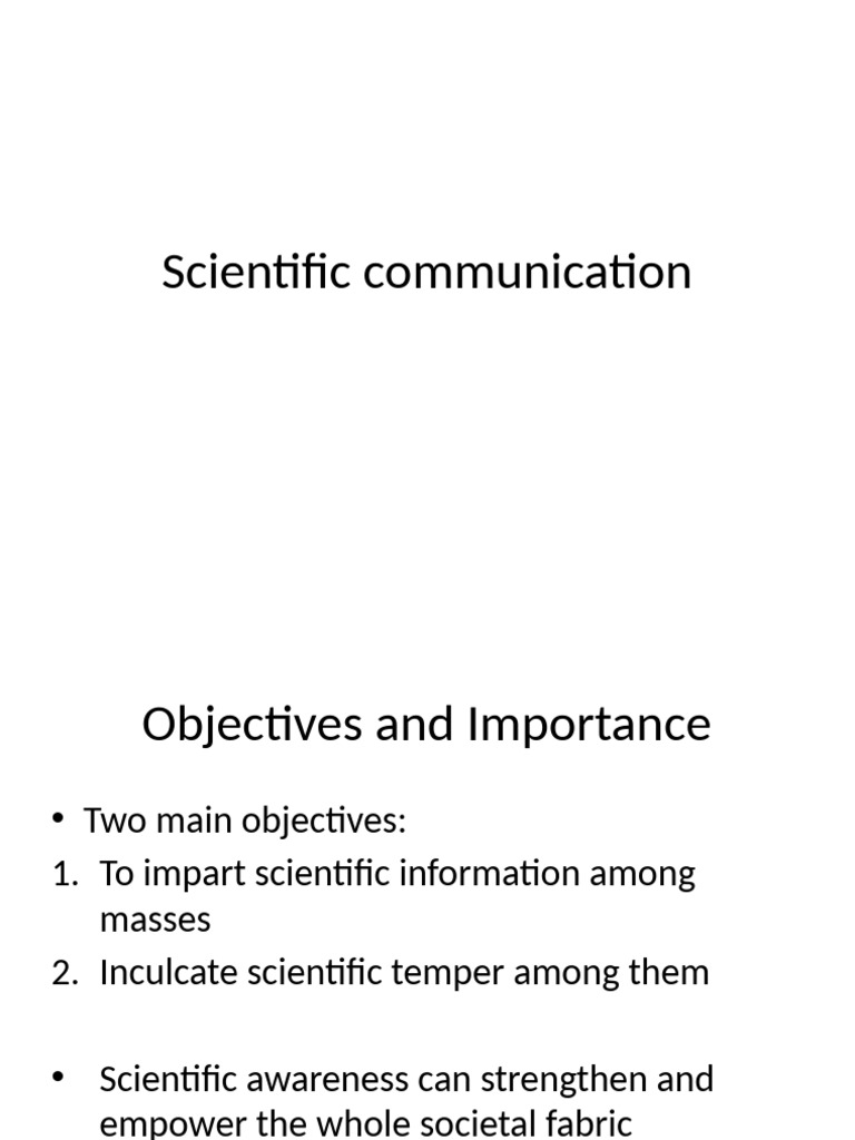 Scientific Communication | PDF