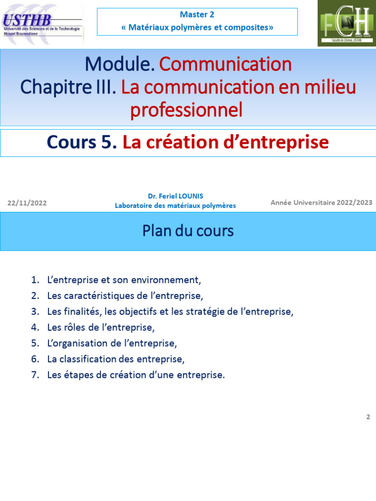 Cours 5. La Création D'entreprise | PDF