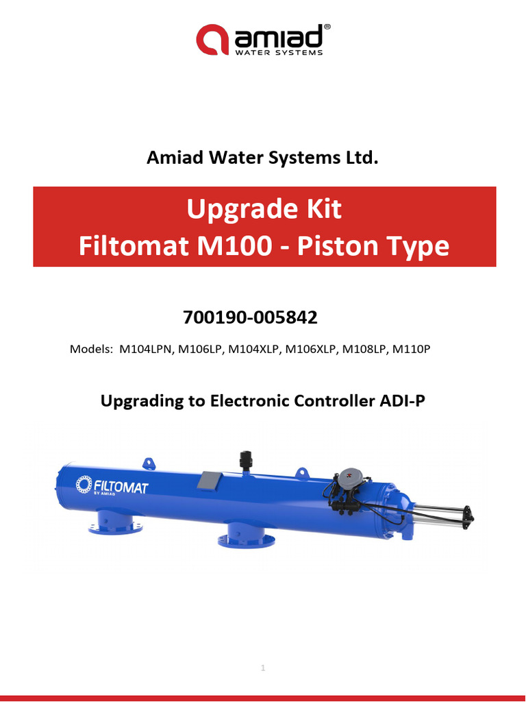 Filtomat m100 Piston Type Upgrade Kit To Adii-P Controller 700190 ...