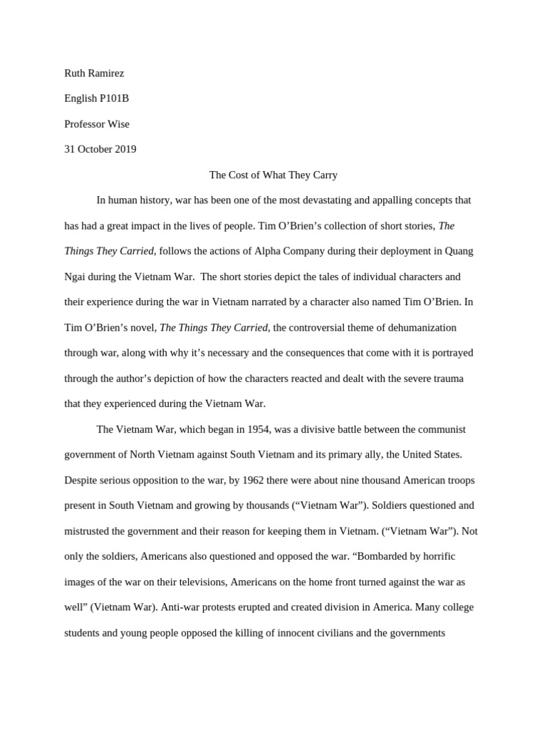 Essay The Things They Carried | PDF | History