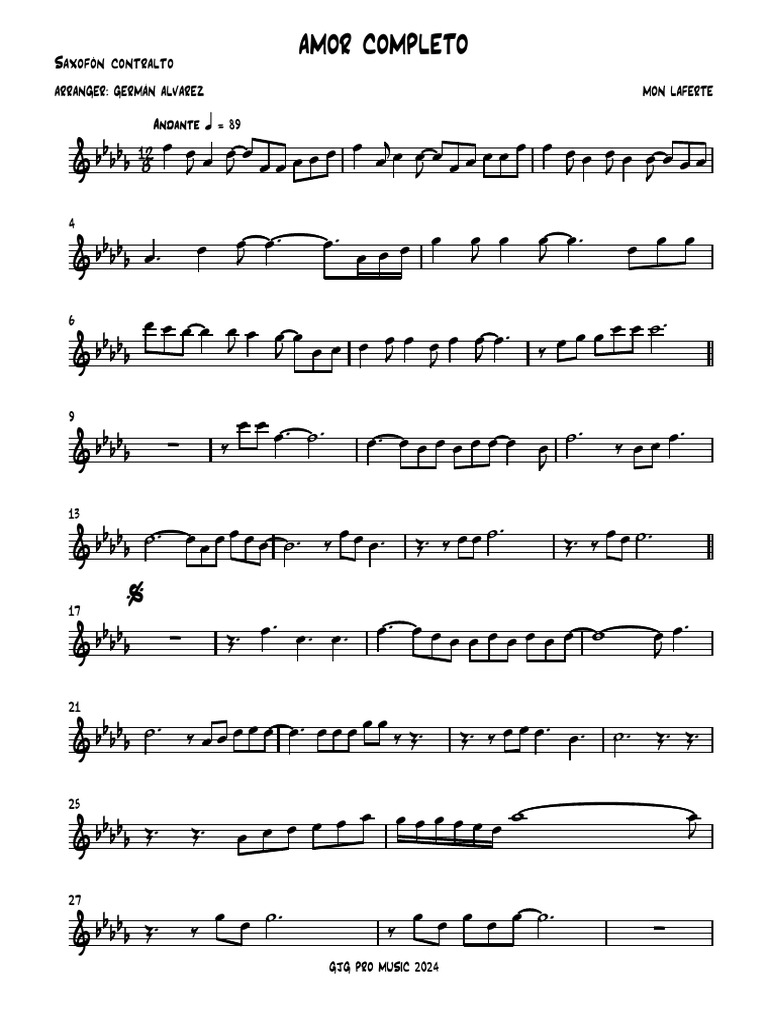 Amor Completo Score Pdf