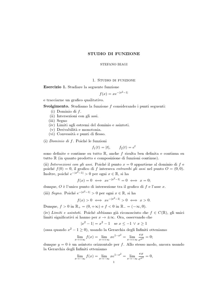 Esempi Studio Funzioni | PDF