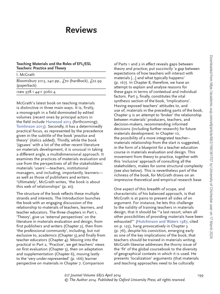 Teaching Materials and The Roles of EFL | PDF