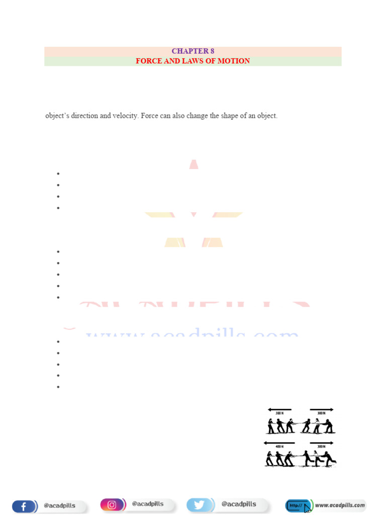 Chapter 8 Force and Laws of Motion | PDF