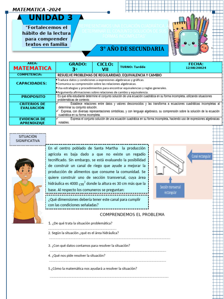 Actividad 1 - Unidad 5 - 3° | PDF