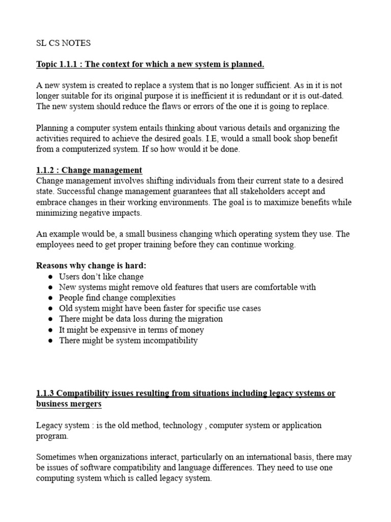 SL CS Notes | PDF