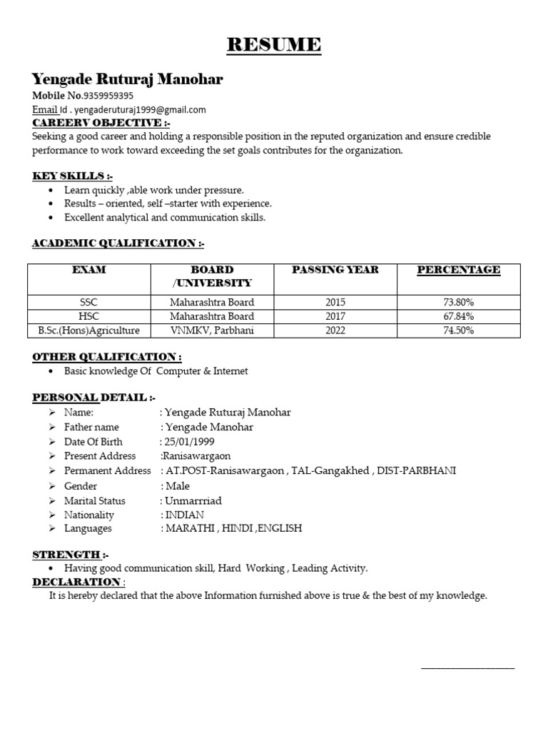 Ruturaj Resume | PDF Ruturaj Resume | PDF