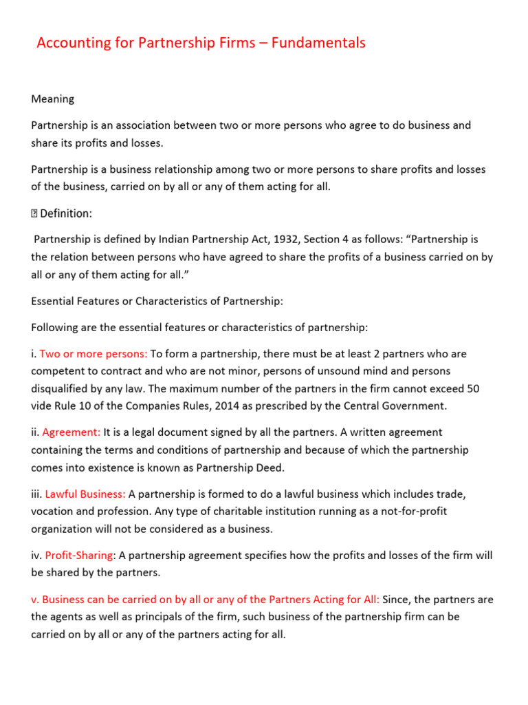 Partnership Notes | PDF