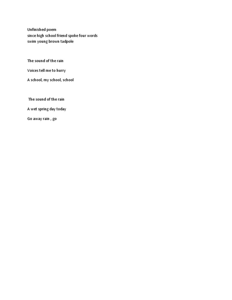 Unfinished Poem | PDF