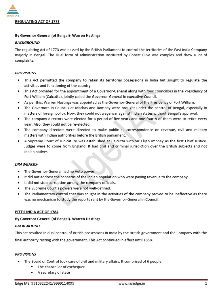 Edge IAS - Modern History Notes | PDF