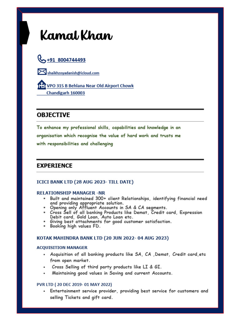 Kamal Khan CV PDF | PDF