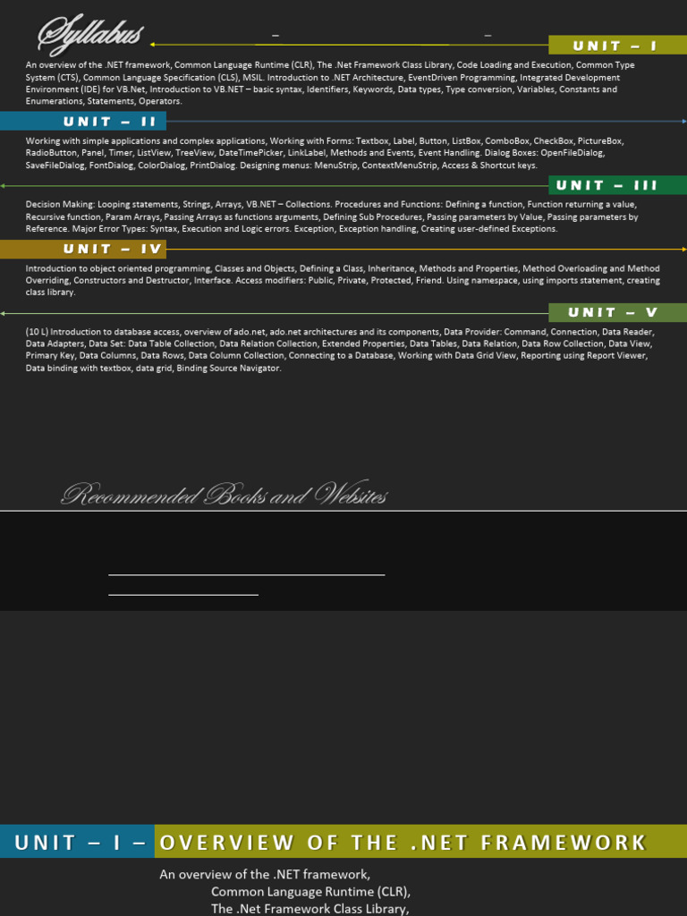 Unit - I - .NET Framework | PDF