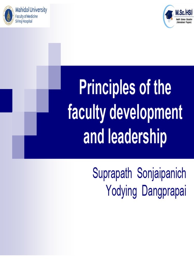Principles of The Faculty Development Leadership | PDF