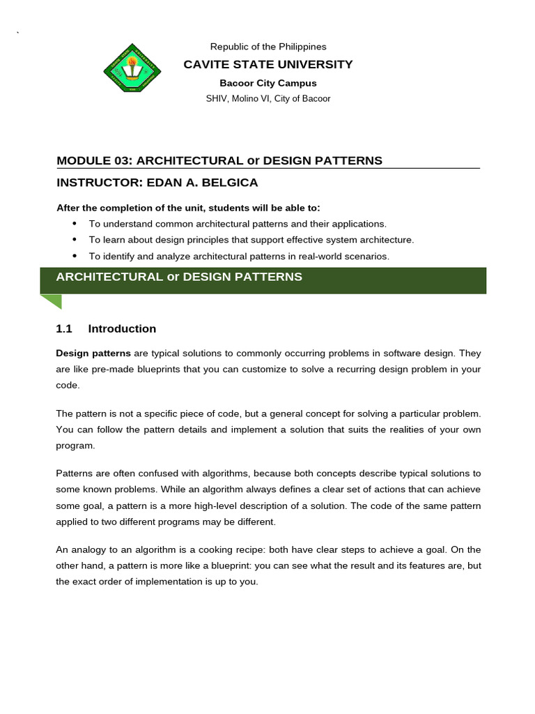 Architectural Patterns | PDF