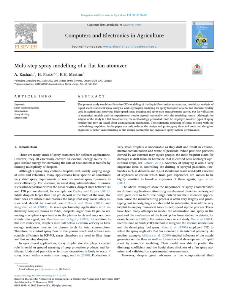 Multi-Step Spray Modelling of A Flat Fan Atomizer | PDF