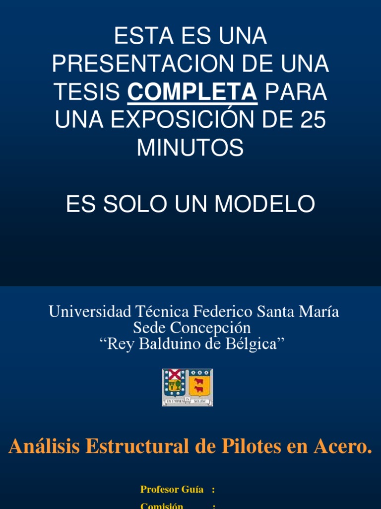 Modelo de Una Presentacion de Tesis | PDF | Fundación (Ingeniería) | Acero