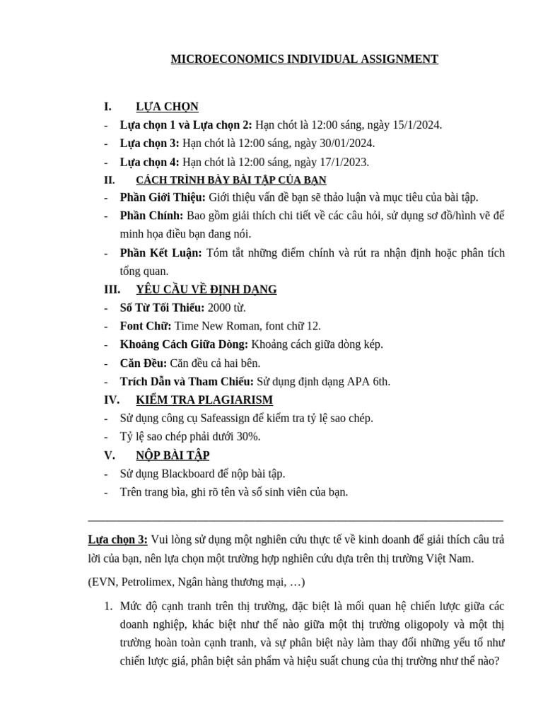 Microeconomics Individual Assignment | PDF