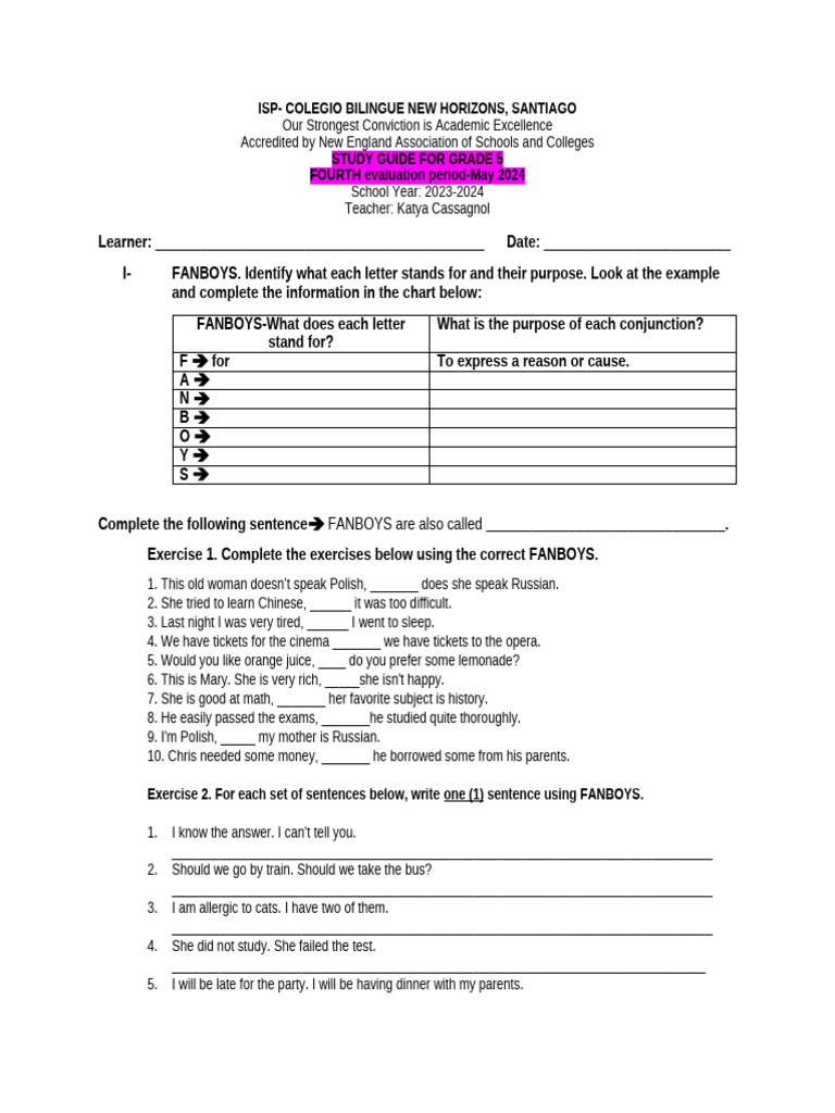 Study Guide-Grade 5-May - 2024-A&b | PDF