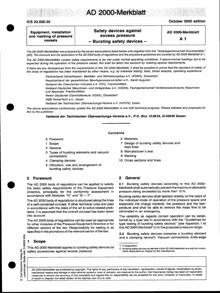 A 1-Safety Devices Against Excess Pressure | PDF