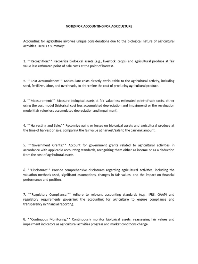 Agricultural Accounting Essentials | PDF | Finance & Money Management