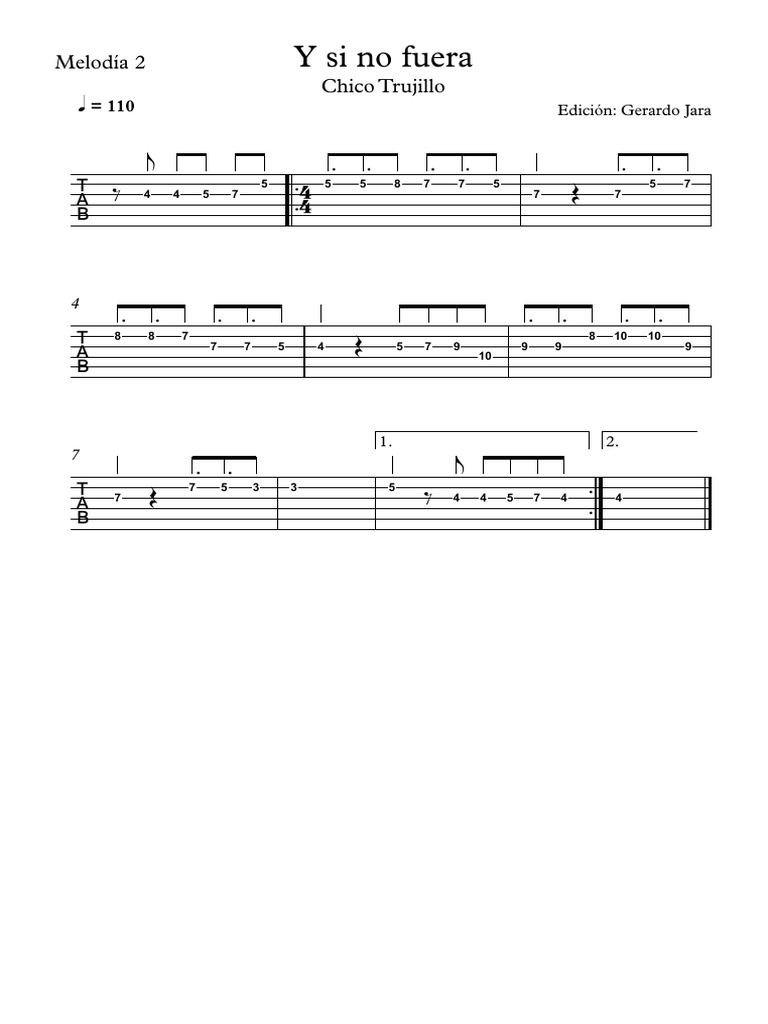 Y Si No Fuera - Chico Trujillo - Melodía 2 | PDF