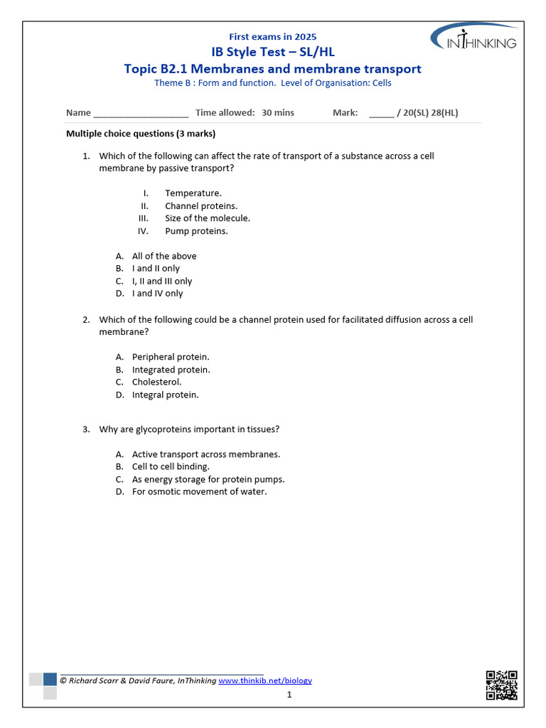 B 2 1 2025 Topic Test v2 | PDF