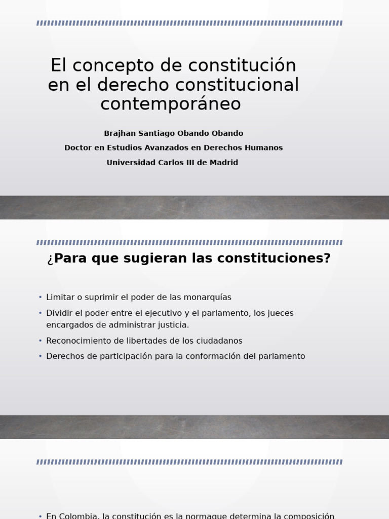 El Concepto de Constitución en El Derecho Constitucional | PDF ...