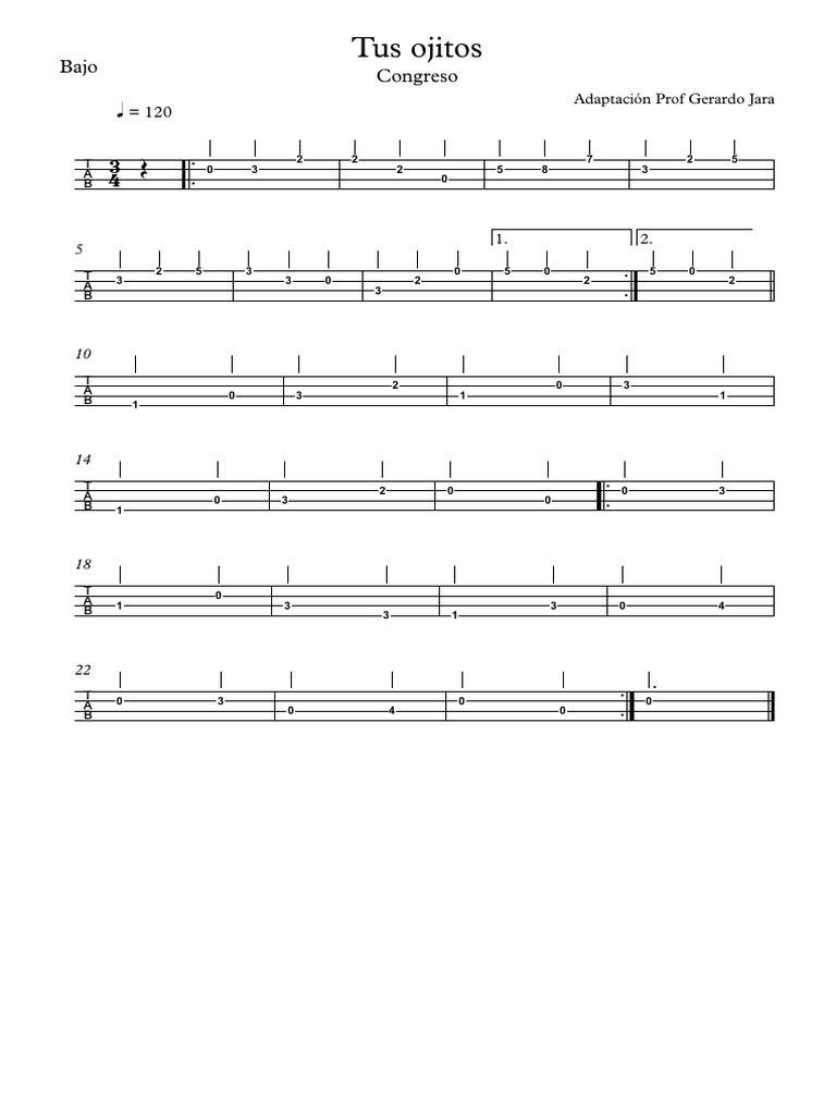 Congreso - Tus Ojitos - Bajo | PDF