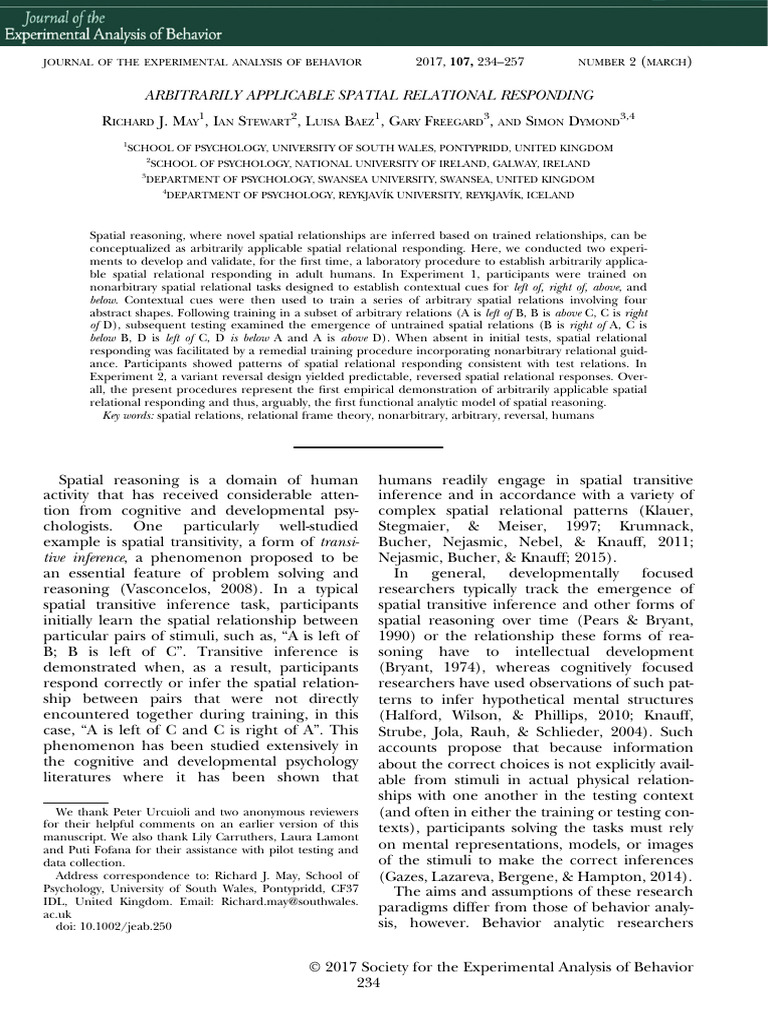 2017-Spatial Relational Responding | PDF