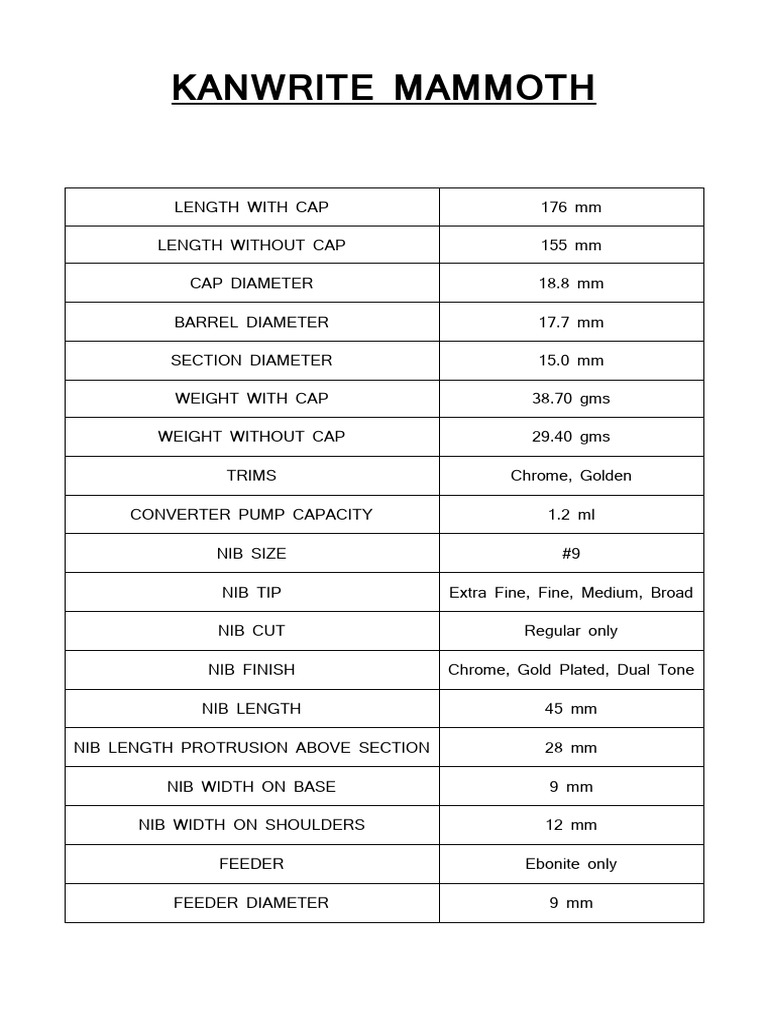 Kanwrite Mammoth | PDF