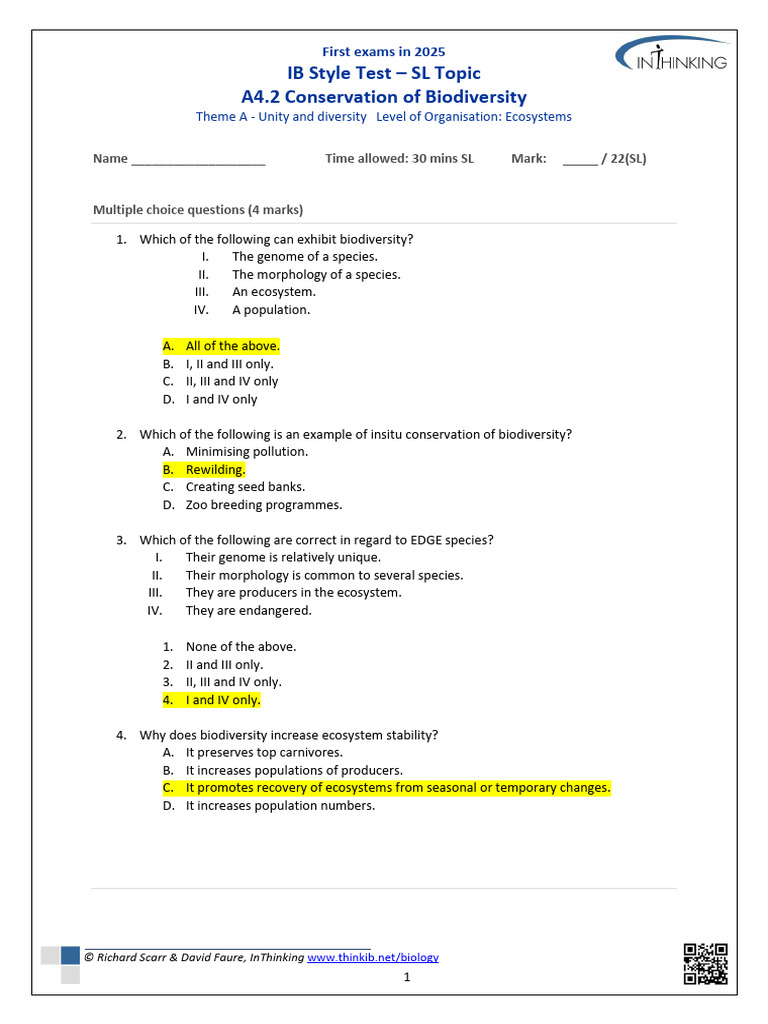 A4 2 2025 Topic Test Ms | PDF