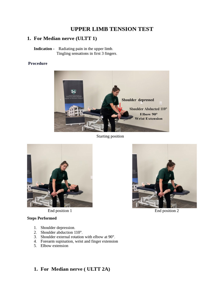 UPPER LIMB TENSION TEST | PDF
