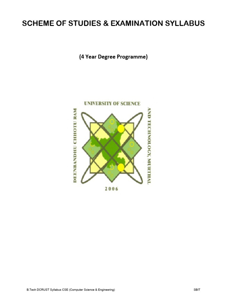 B.Tech DCRUST Syllabus CSE (Computer Science & Engineering) | PDF ...