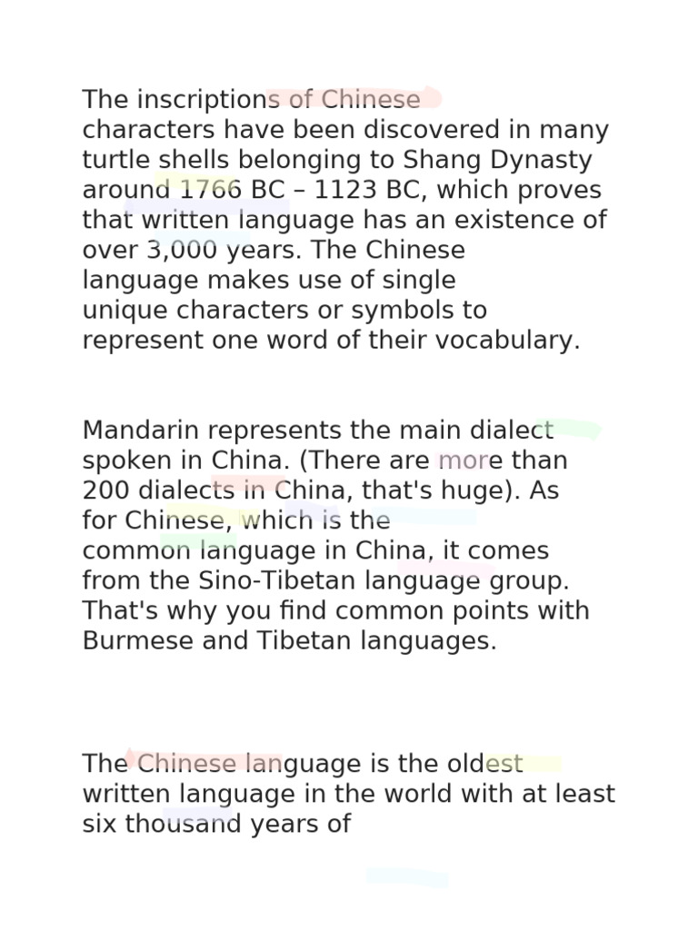 History of Chinese Language | PDF