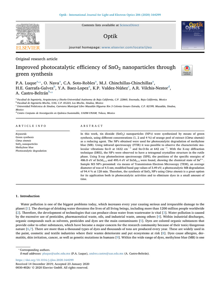 Sno2 Nps | PDF