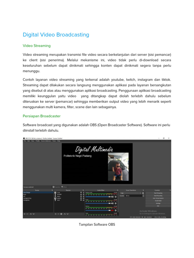 Youtube Streaming Dengan OBS | PDF