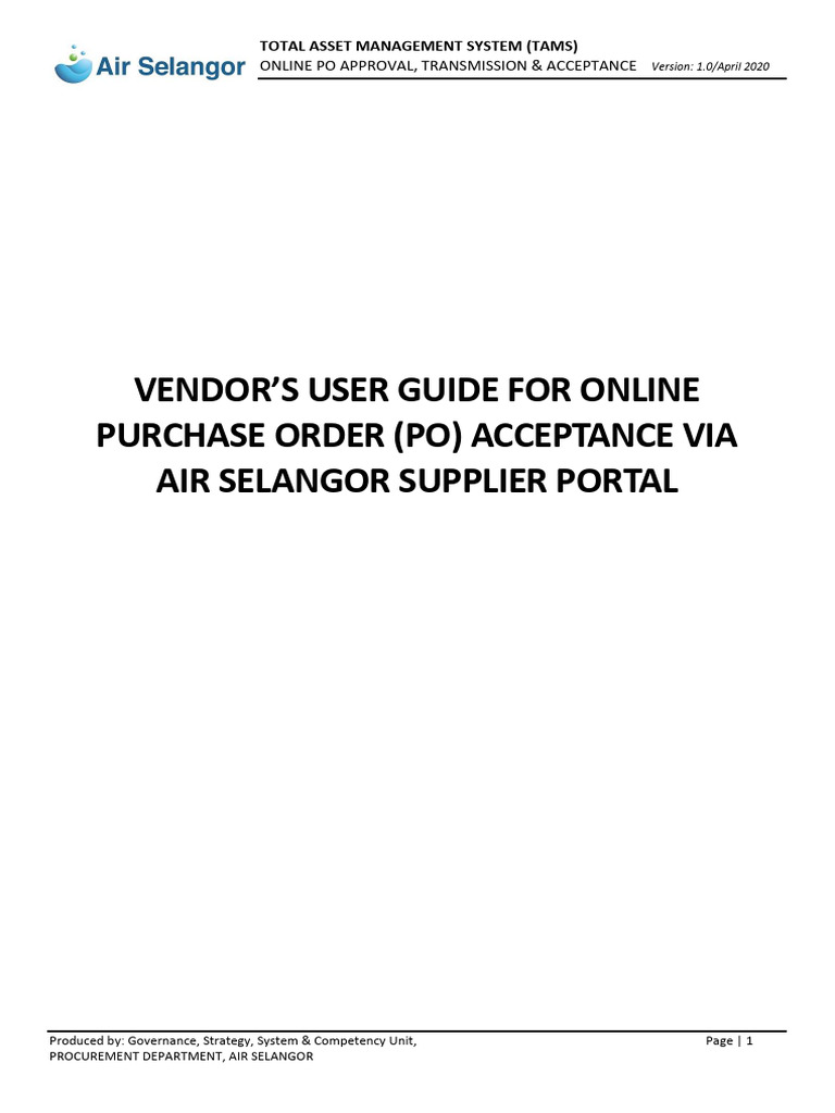 Online PO Acceptance Guide | PDF