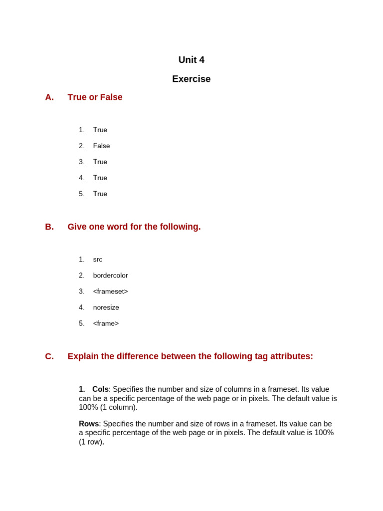 Unit 4_Exercises | PDF Unit 4_Exercises | PDF