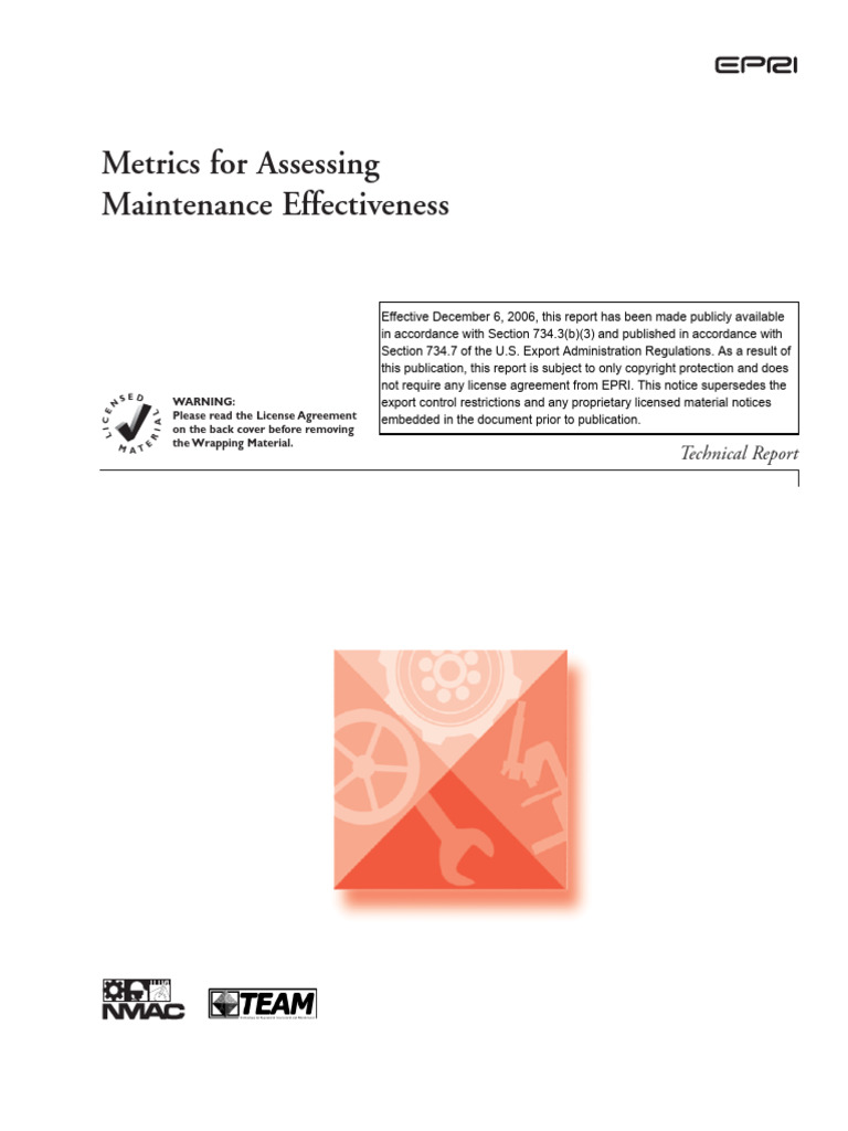 Metrics For Assessing Maintenance Effectiveness | PDF