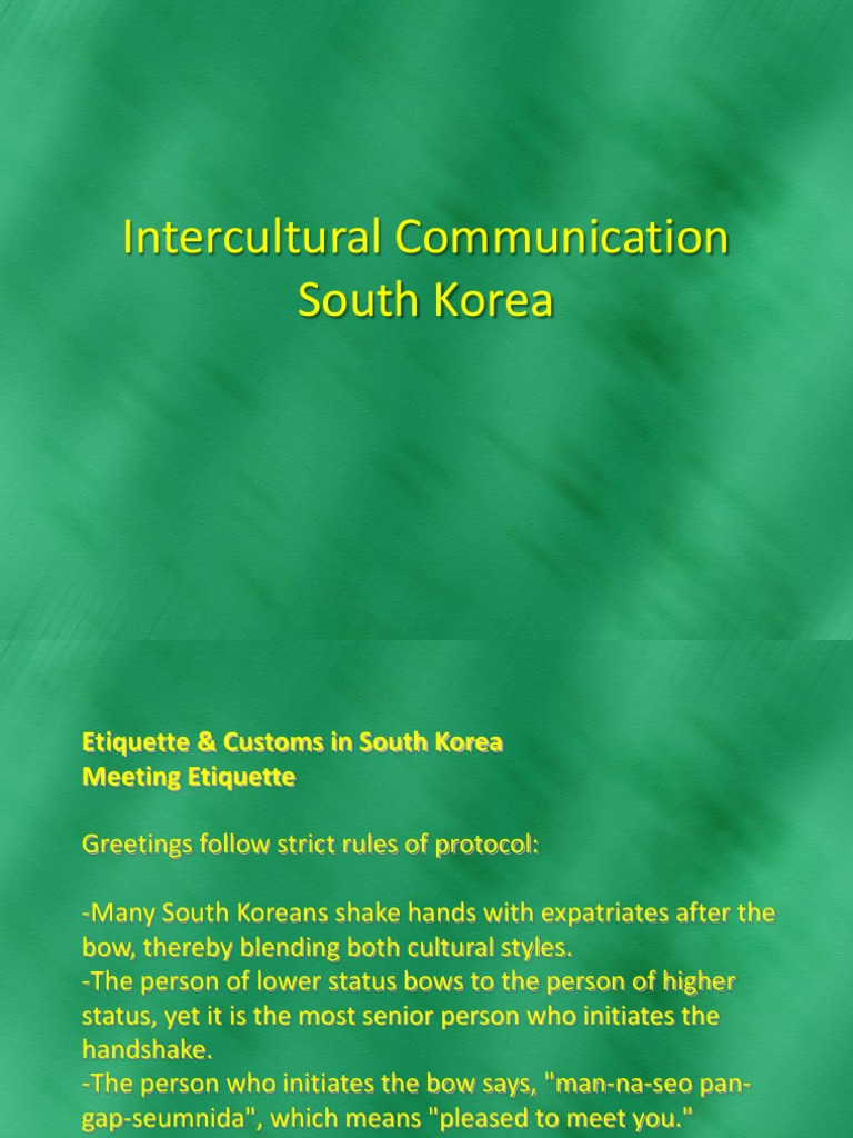 A Guide to Intercultural Communication Etiquette and Customs in South ...