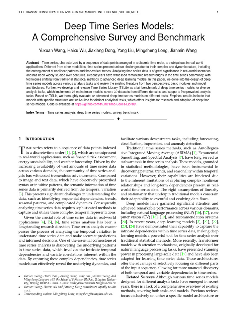 Deep Time Series Models: A Comprehensive Survey and Benchmark | PDF